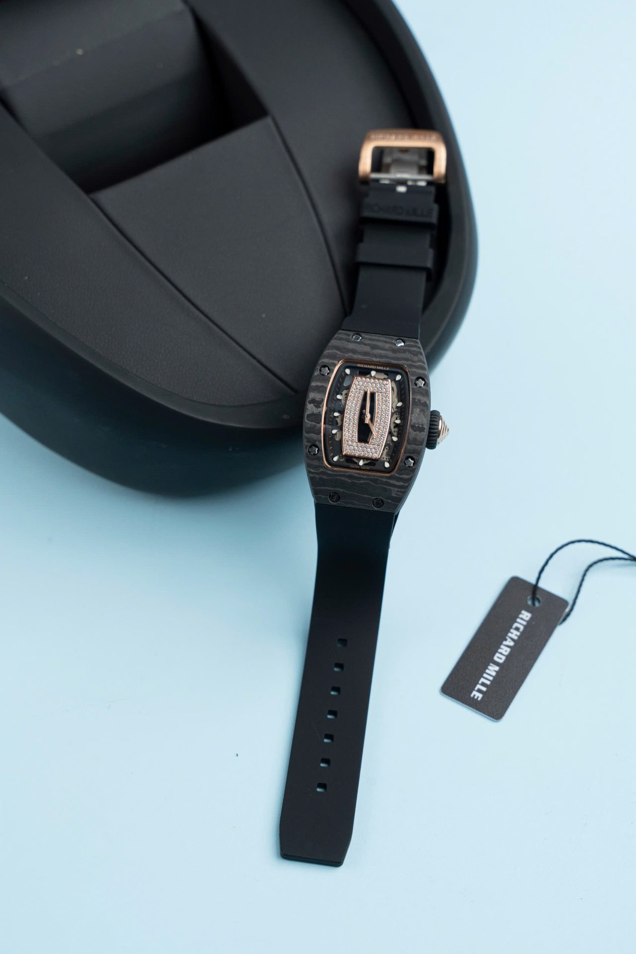 Richard Mille RM07-01 Carbon Fake Watch Black Rubber Strap 36mm - Đồng ...